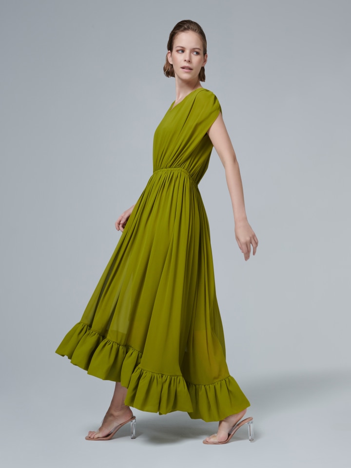 Maxi Frilled Dress | leem