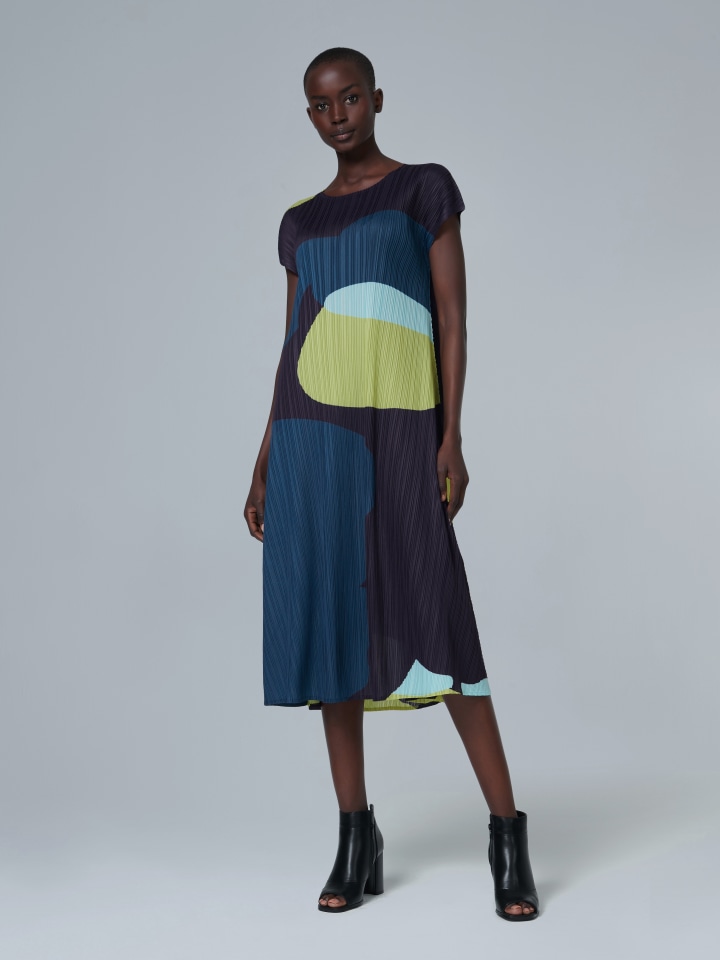 Printed Plisse Dress - Shorter length | leem