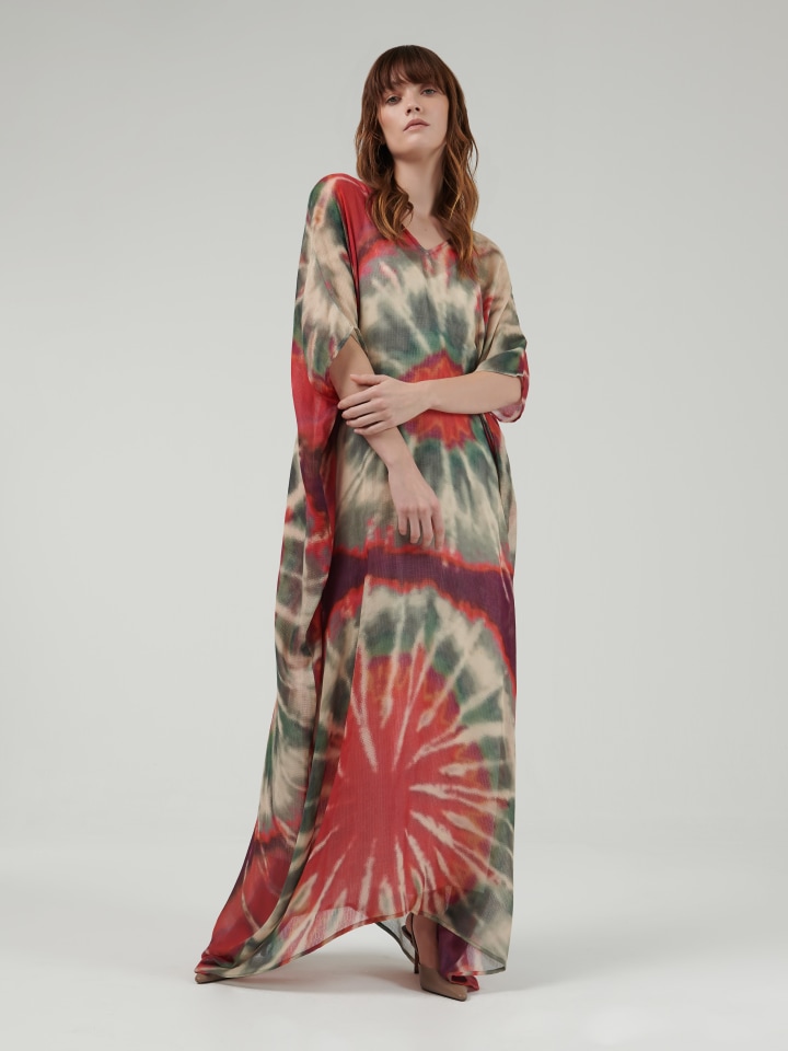 Maxi Tie-Dye Print Kaftan | leem Maxi Tie-Dye Print Kaftan | leem