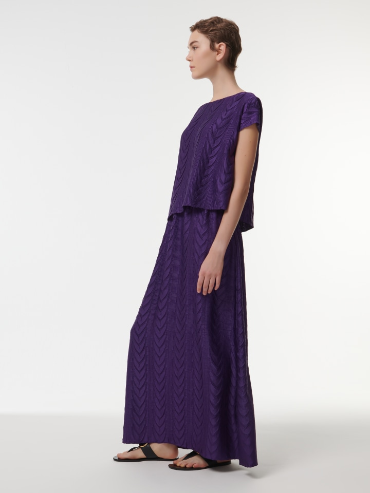 Geometric Pattern Plisse Top | Leem