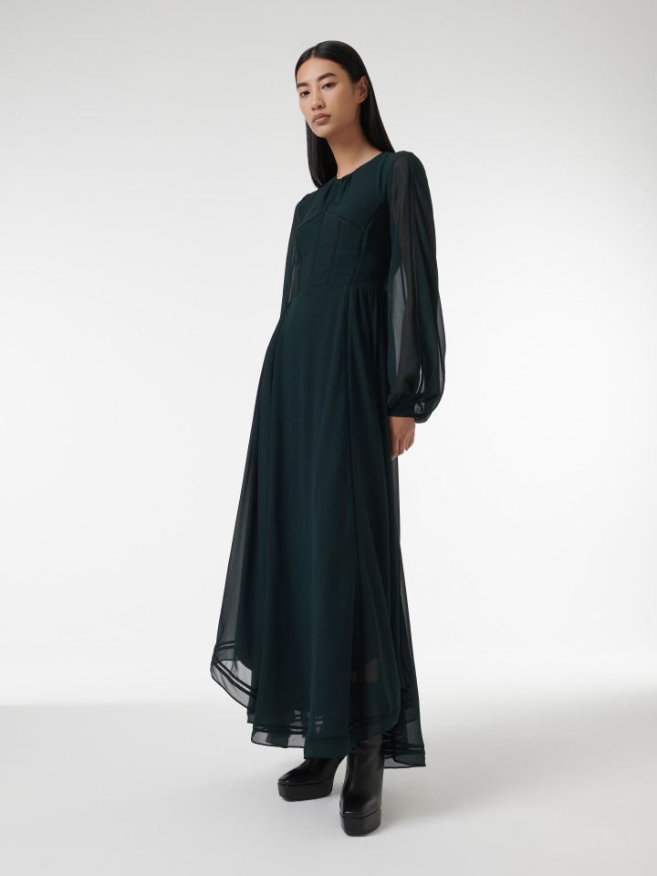 Marked Waist Maxi Dress | leem