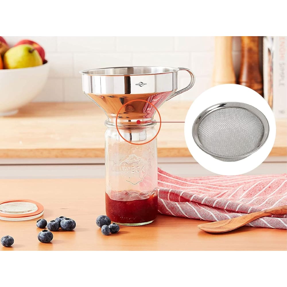 Stainless Steel Funnel with Removable Mesh Filter | Lehman's