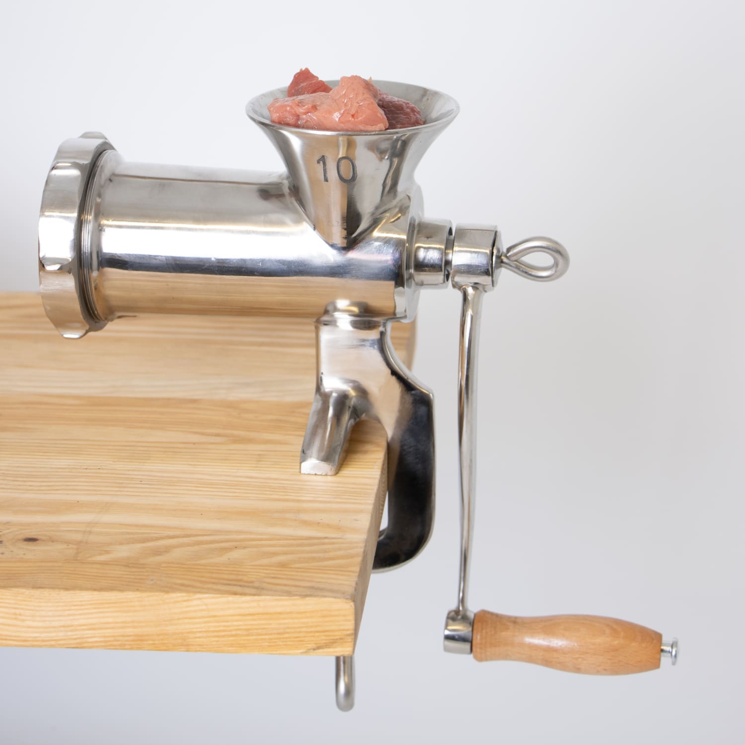 Stainless Steel Clamp-Down Meat Grinder #10 | Lehman's