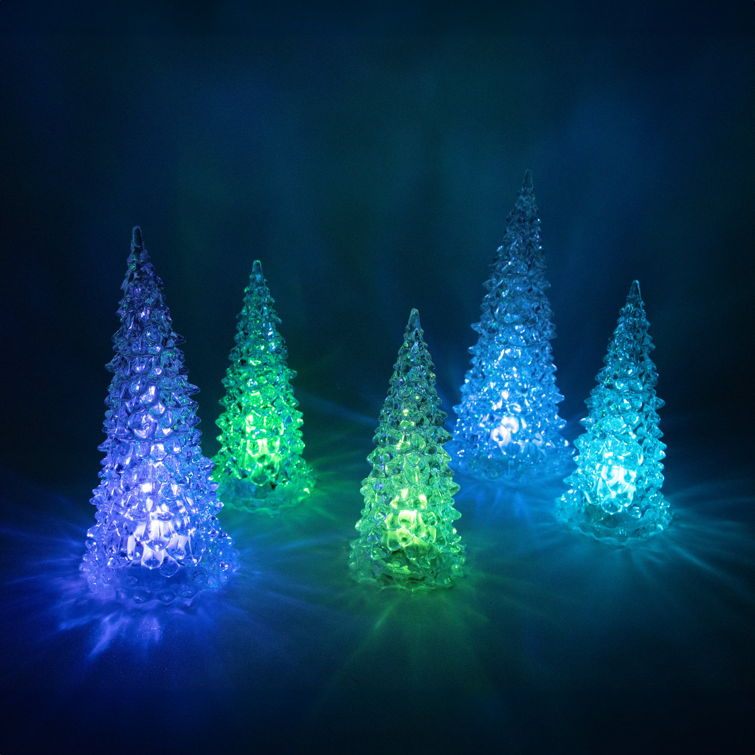 Color Changing LED Christmas Trees, Set of 5 | Lehman's