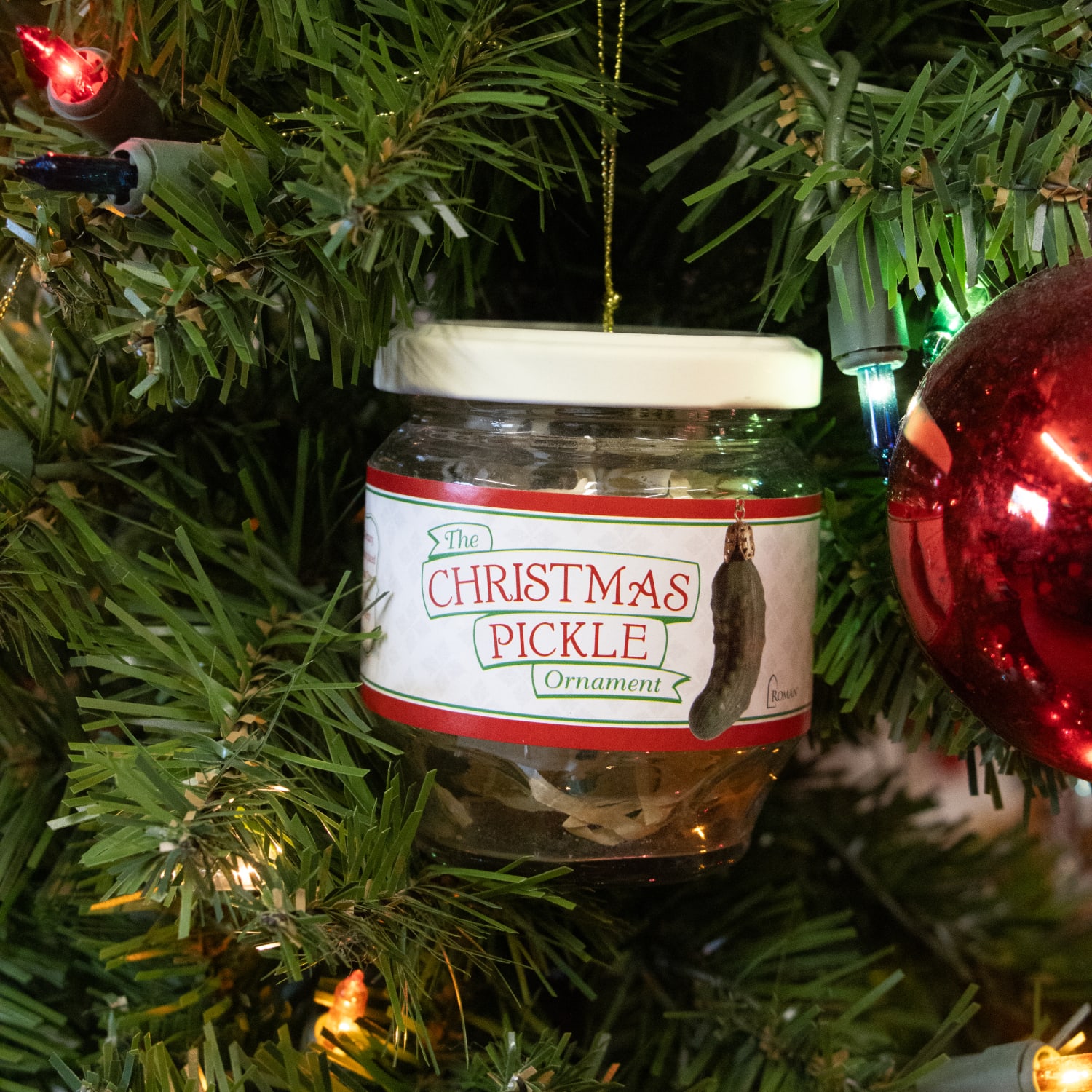 Christmas Pickle in Glass Jar Ornament Set | Lehman's