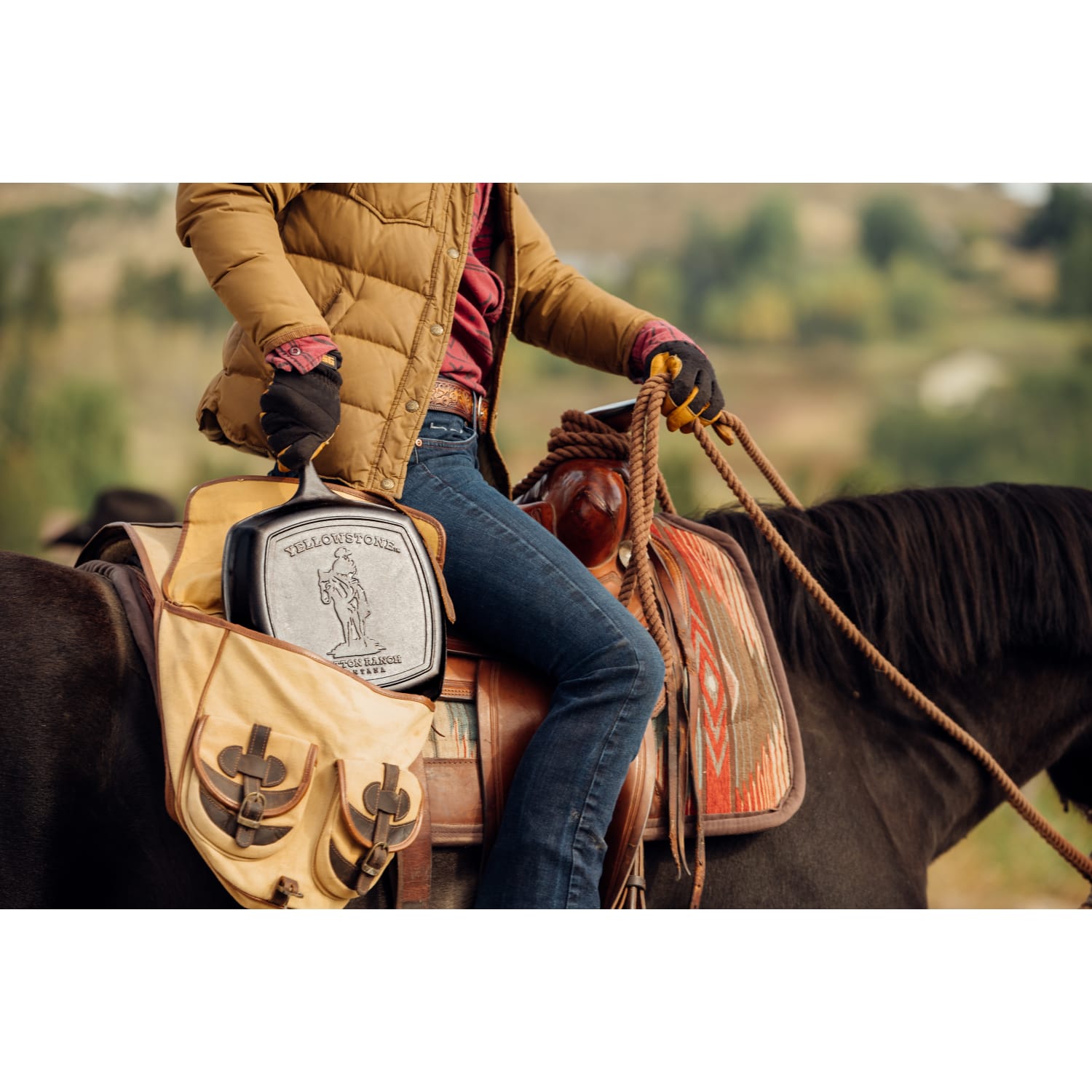 Lodge Yellowstone Cast Iron Cowboy Square Grill Pan | Lehman's