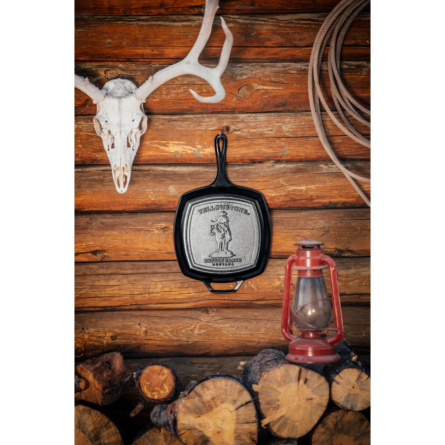 Lodge Yellowstone Cast Iron Cowboy Square Grill Pan | Lehman's