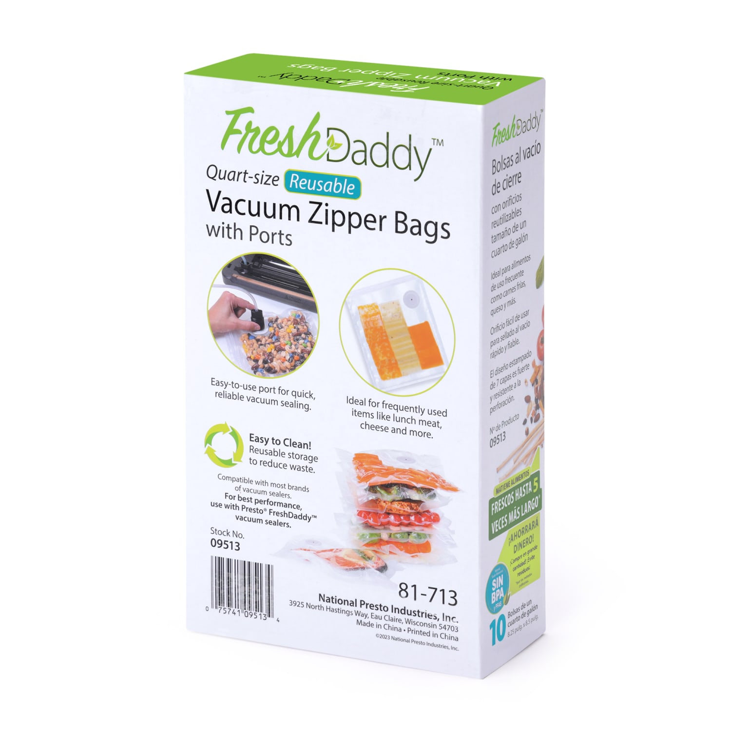 Reusable Vacuum Zipper Bags with Ports | Lehman's
