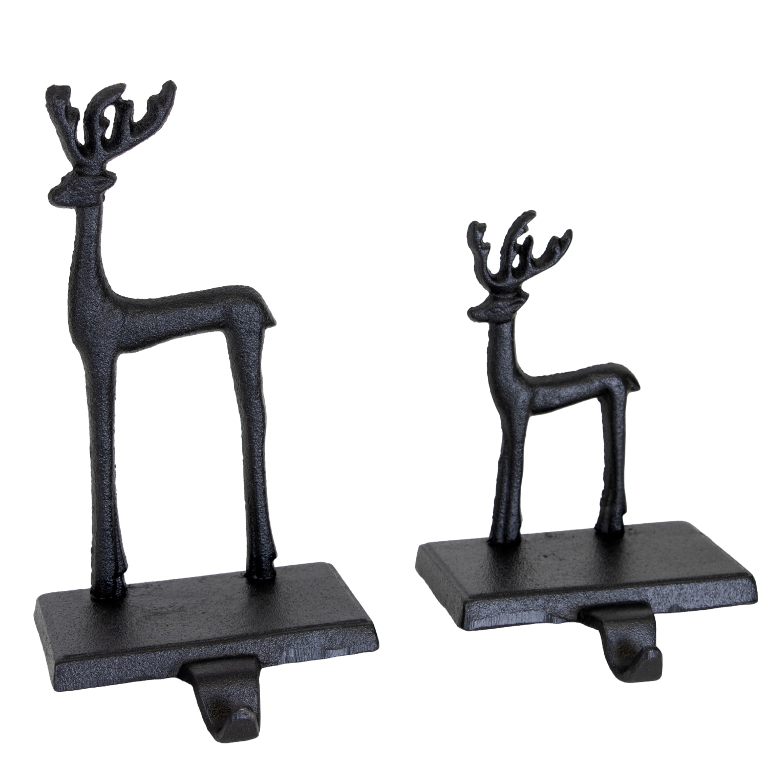 Black Iron Deer Stocking Holders for Mantel | Lehman's