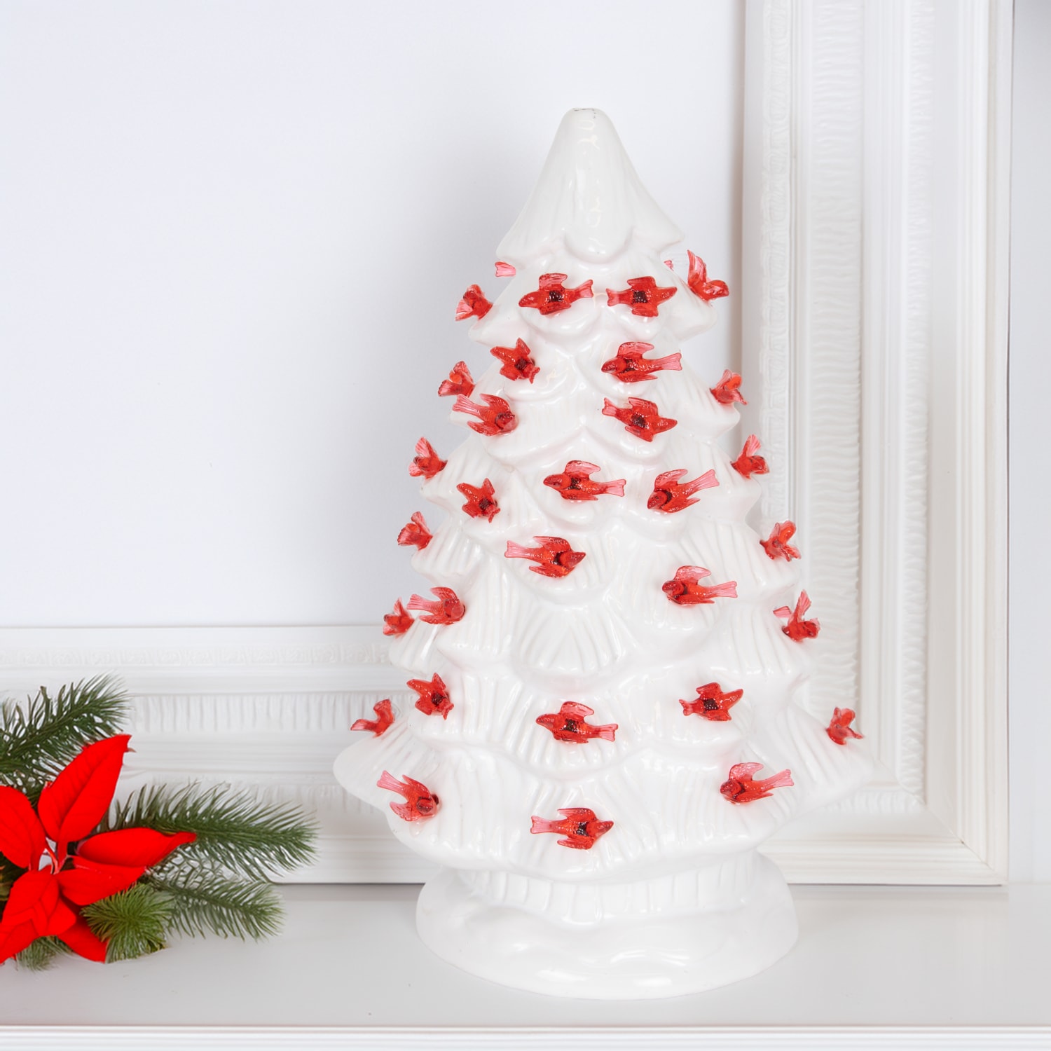 Ceramic Christmas Tree with Cardinal Lights | Lehman's