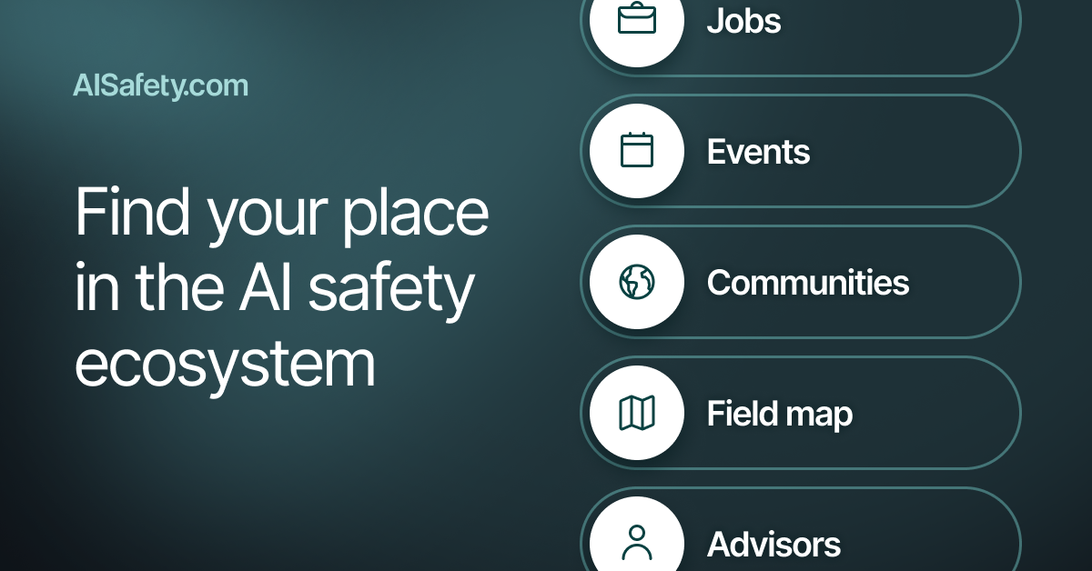 New homepage for AI safety resources – AISafety.com redesign — LessWrong