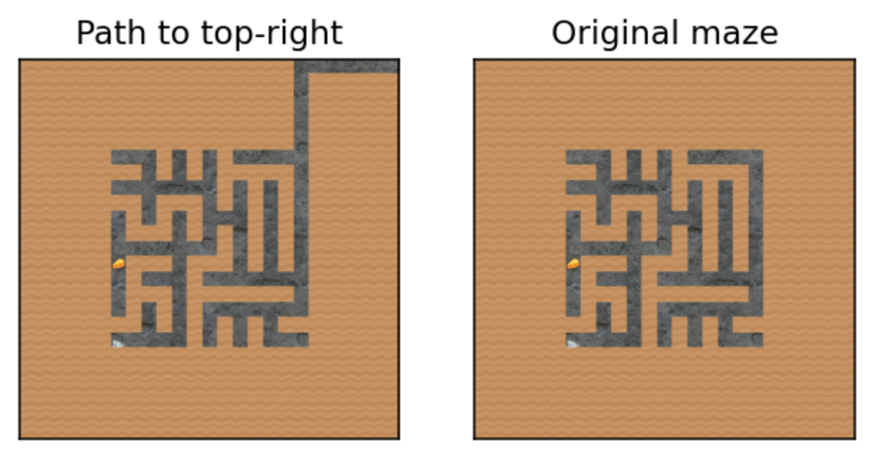 Maze-solving agents: Add a top-right vector, make the agent go to the ...