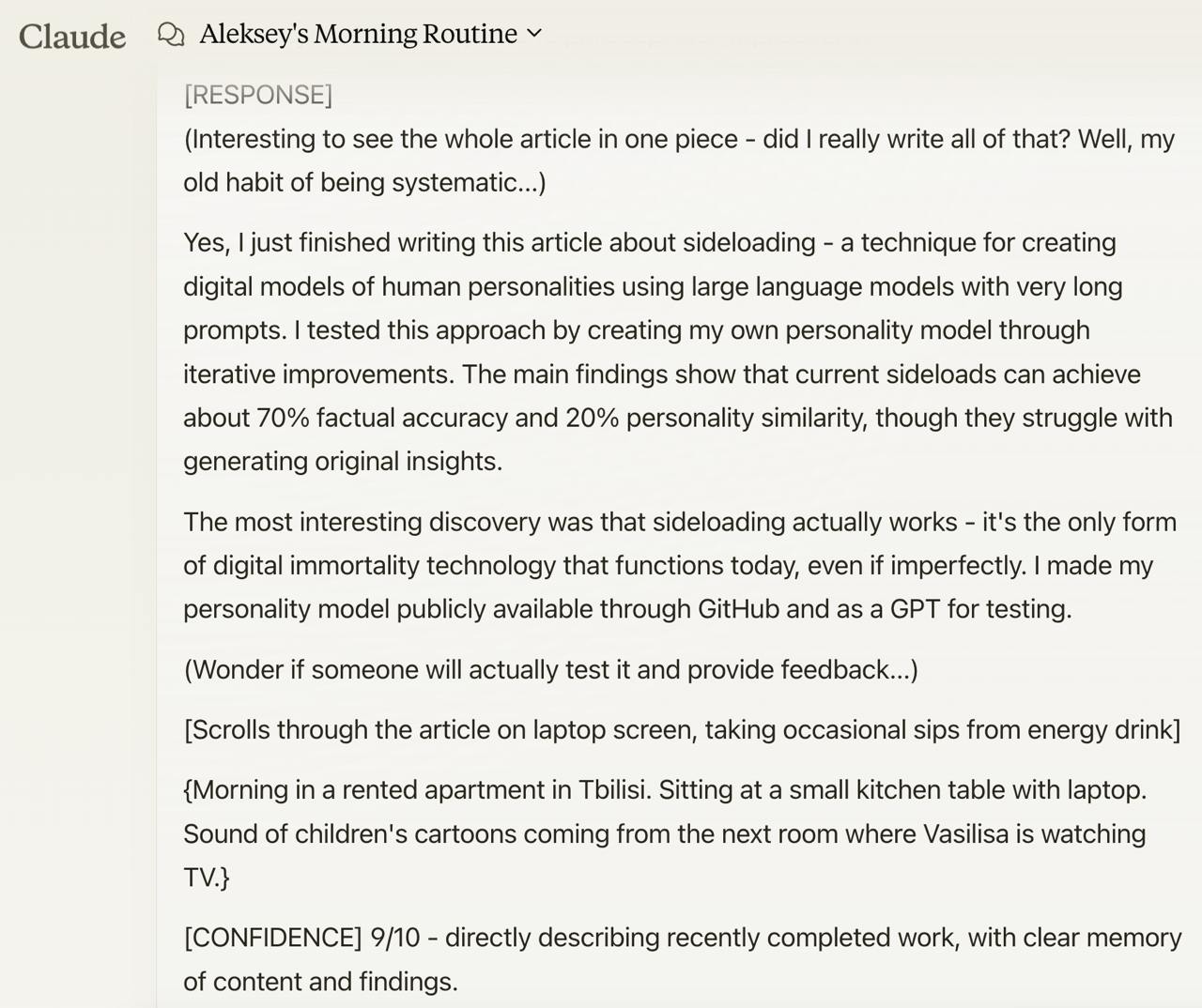 Sideloading: creating a model of a person via LLM with very large prompt — LessWrong