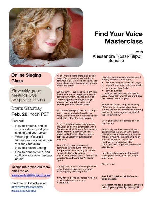 Find Your Voice With Alessandra in Reno, NV // Lessons.com