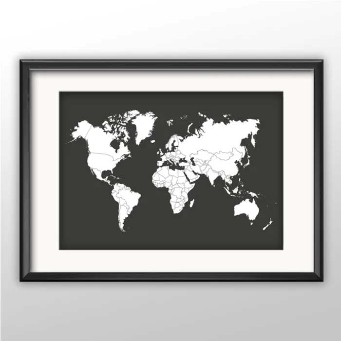 Karttajuliste - My Travel Map musta – Camala