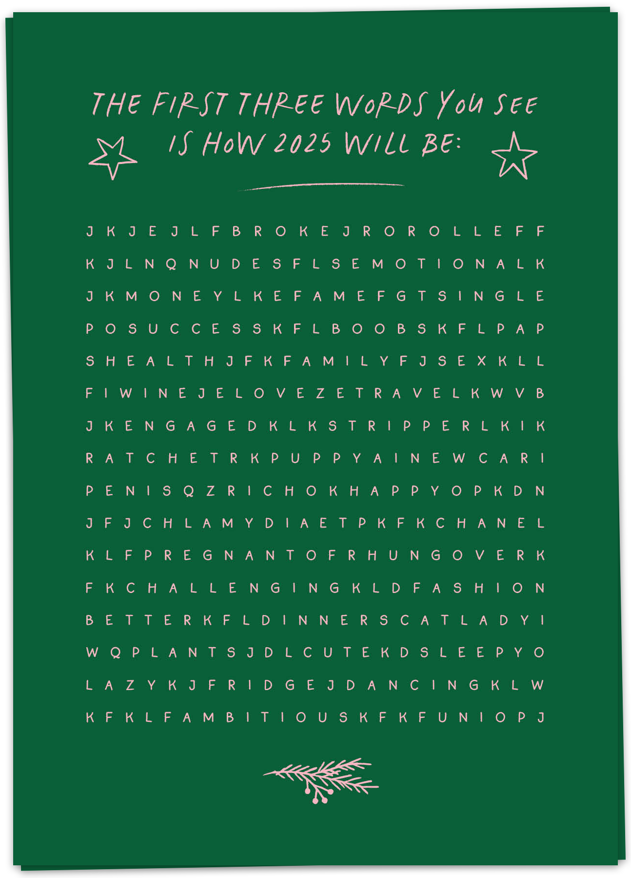 Kaart Blanche Kaart - First three words 2025 | detail