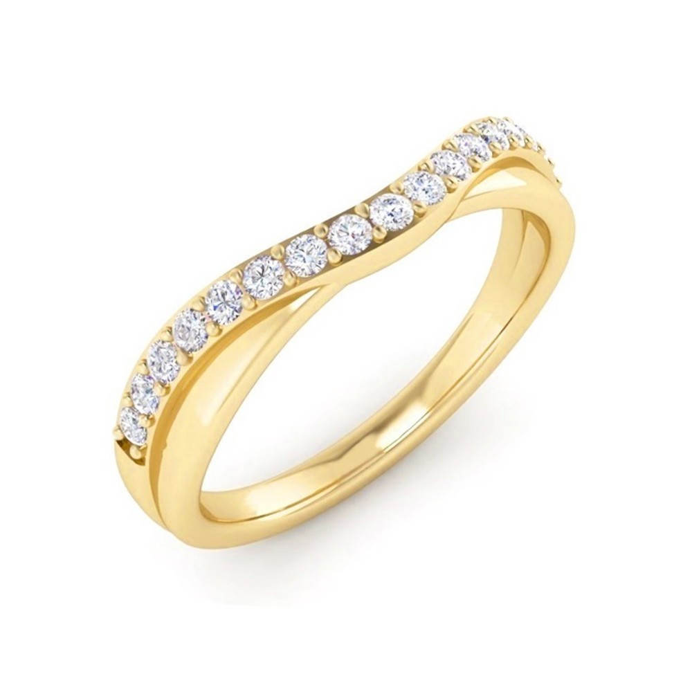 Contoured Diamond Wedding Band