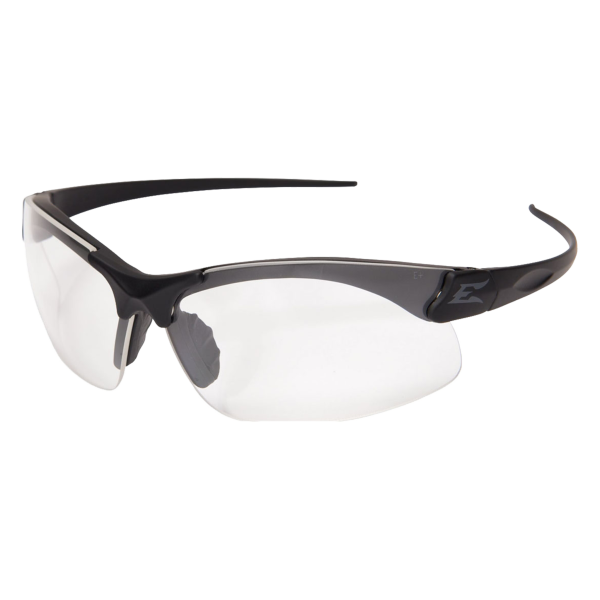 Sharp Edge Thin Temple Soft Touch Black/Clear Shooting Glasses