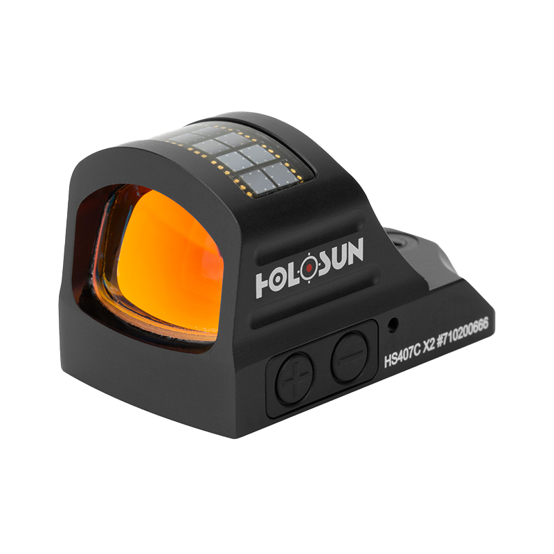 Holosun 407C X2 - 2 MOA Red Dot Solar Powered Reflex Sight
