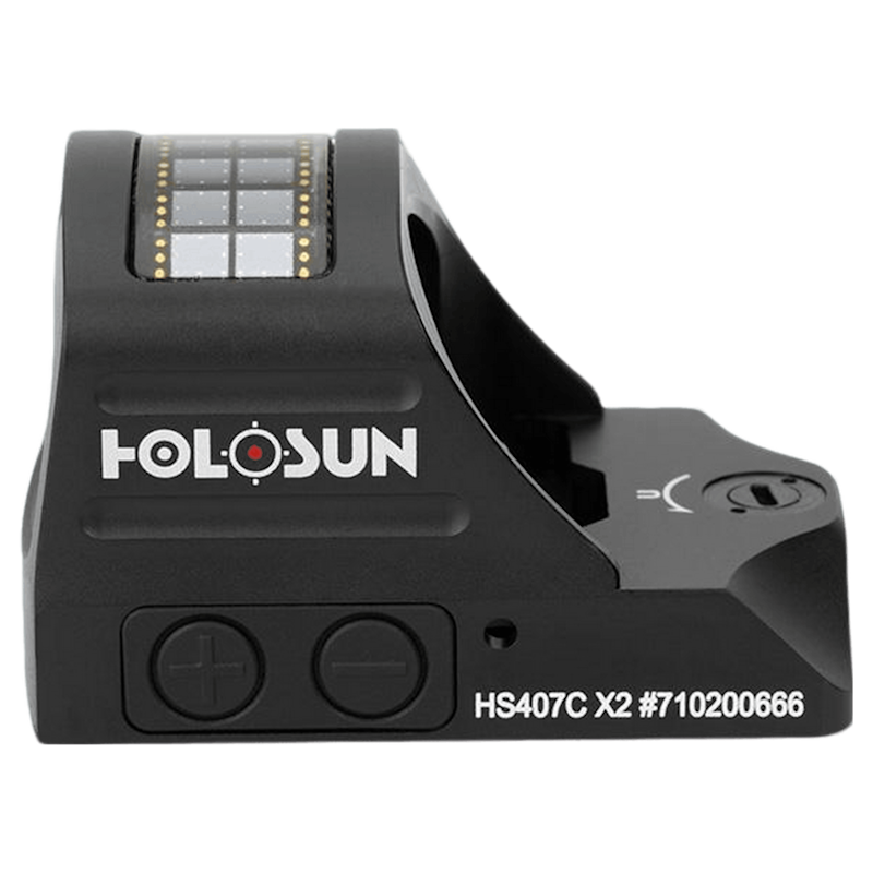 Holosun 407C X2 - 2 MOA Red Dot Solar Powered Reflex Sight