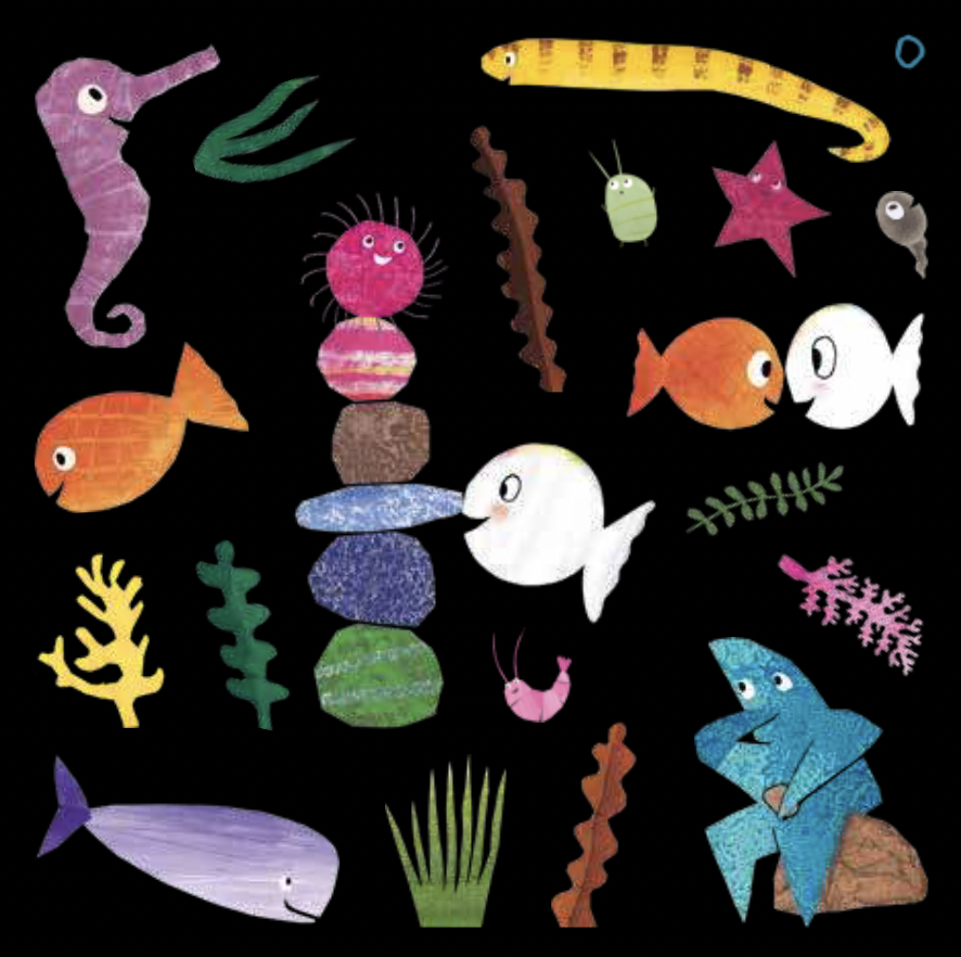 Clavis Stickerset - Klein wit visje | detail