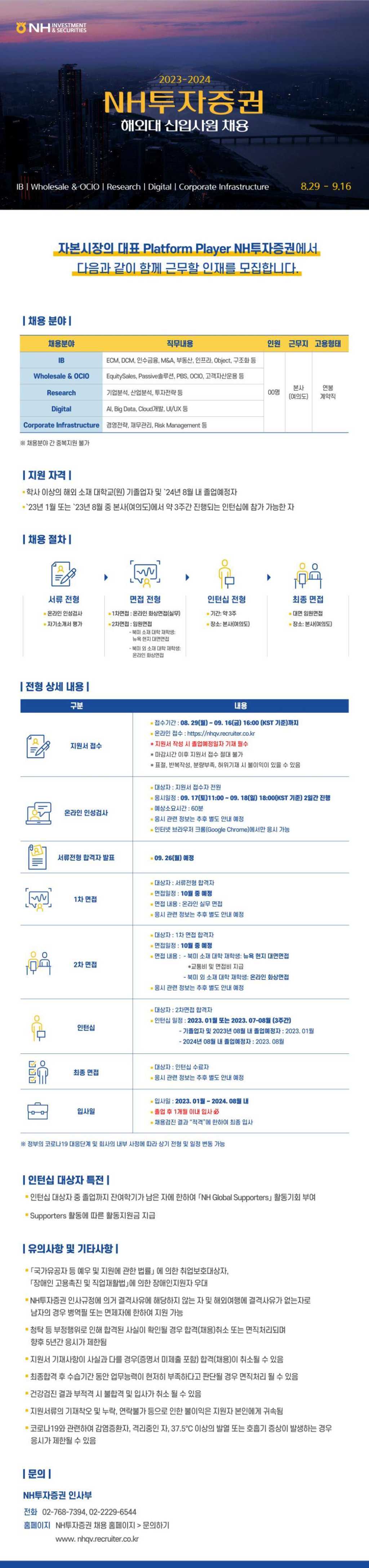 2023-2024 NH투자증권 해외대 신입사원 채용 | 공모전 대외활동-링커리어