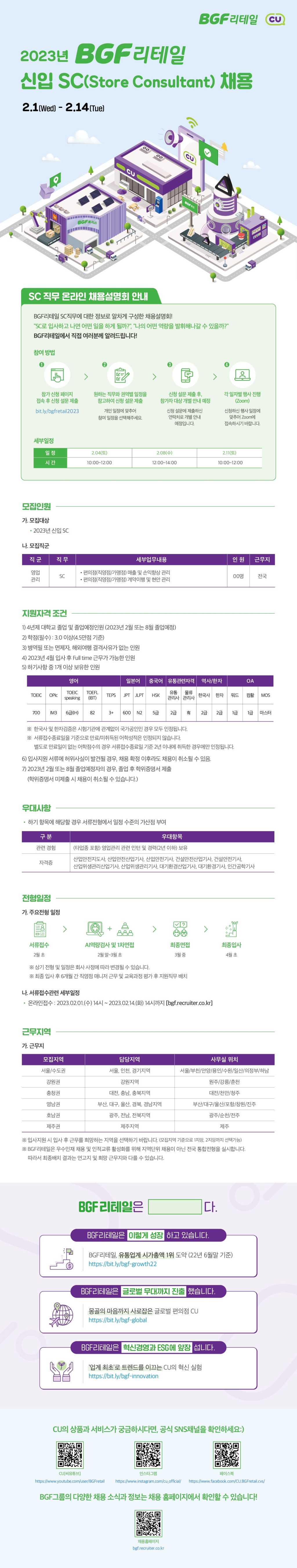[BGF리테일] 신입 SC 채용 | 공모전 대외활동-링커리어