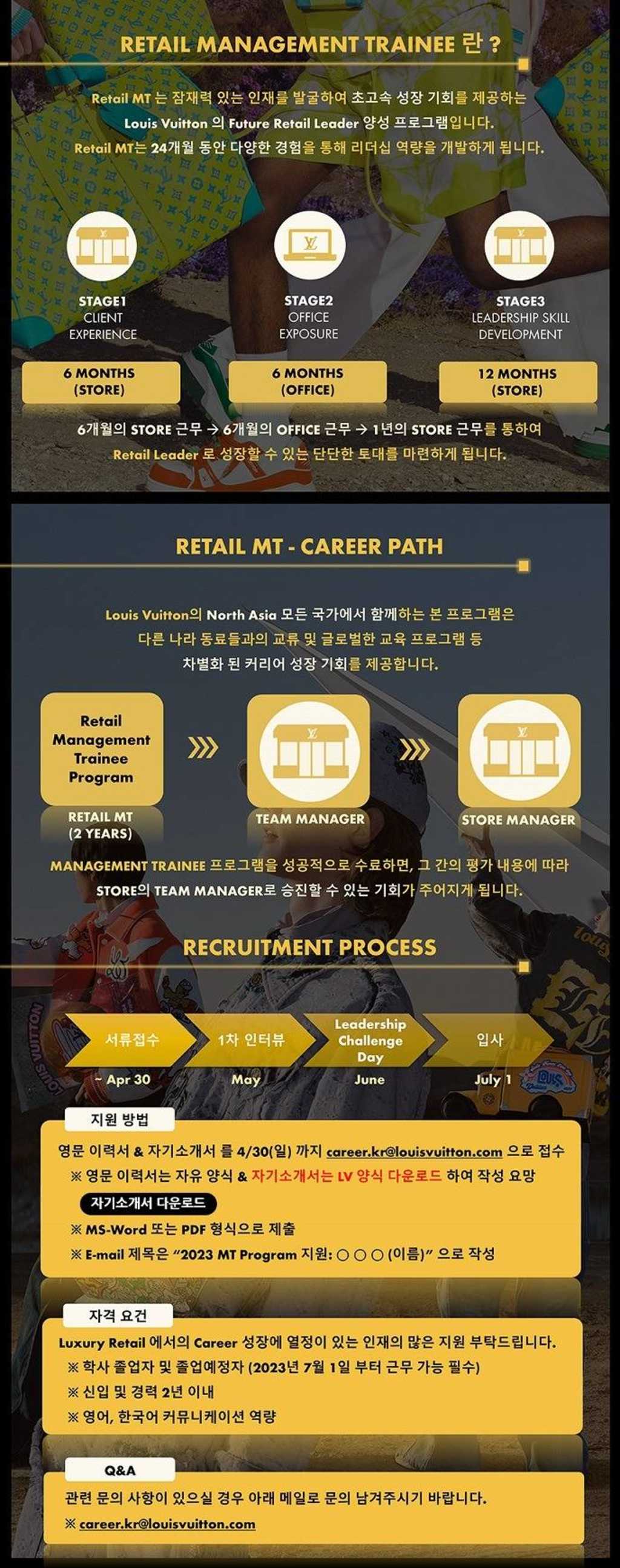 2023 루이비통 코리아 Retail Management Trainee 공개 채용 | 공모전 대외활동-링커리어