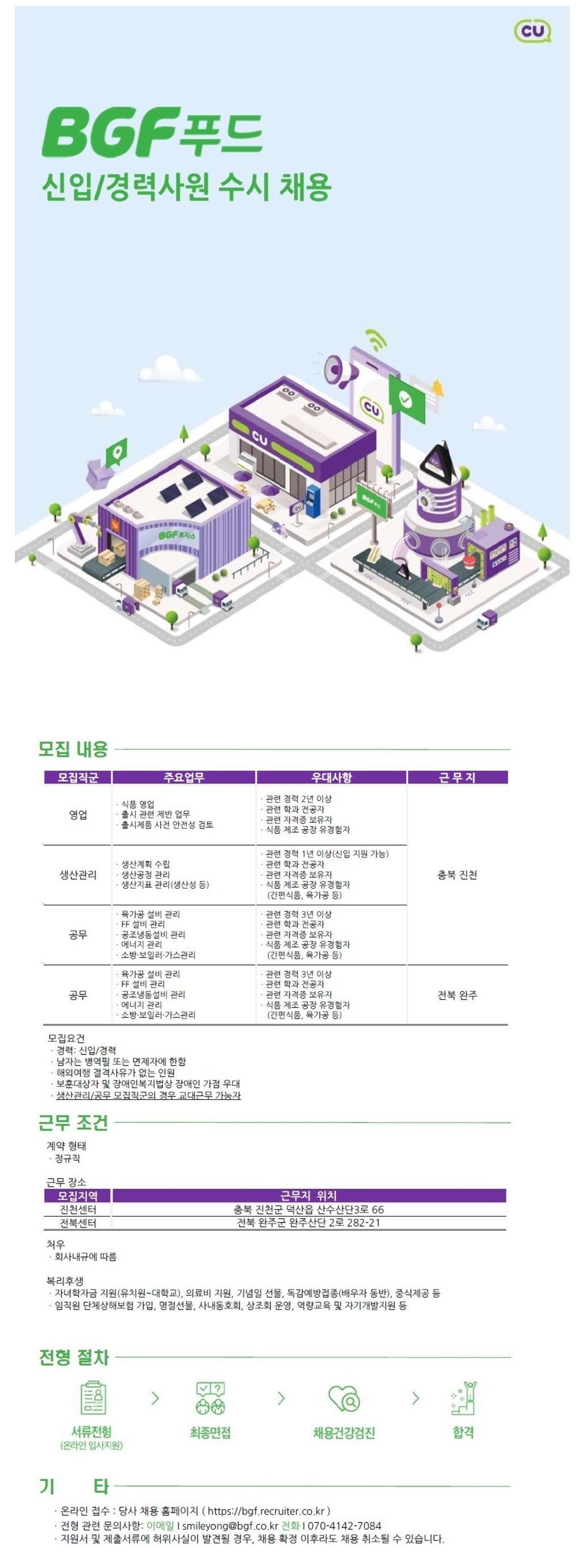 [BGF푸드] 2023년 하반기 신입 및 경력사원 채용 (공무부문) | 공모전 대외활동-링커리어