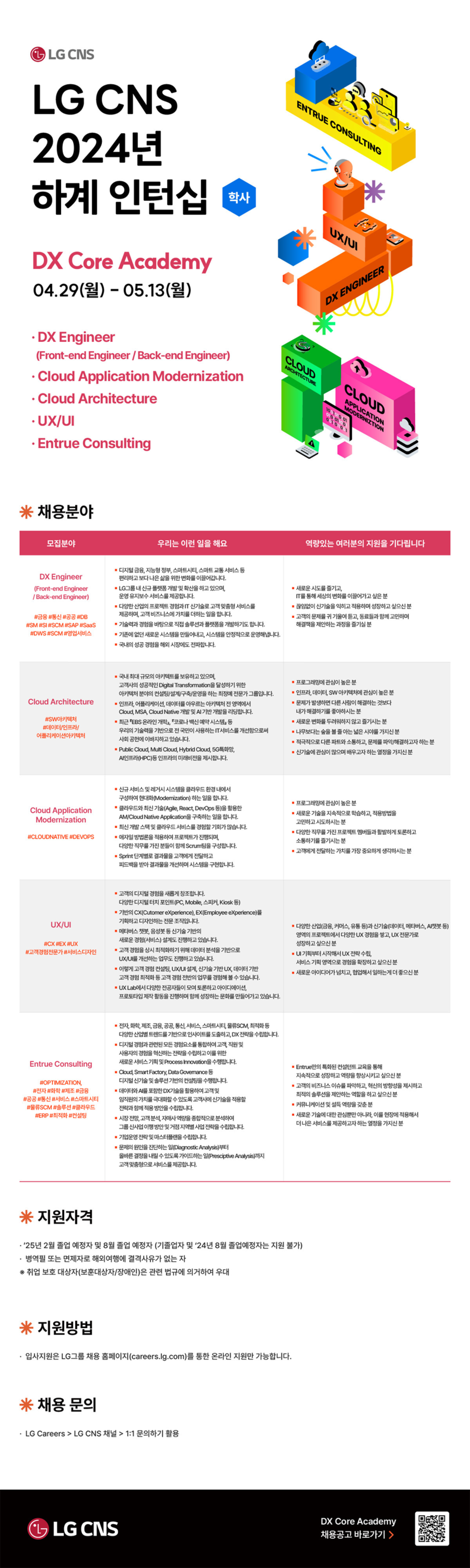 [LG CNS] [인턴_학사] 2024 하계 DX Core 인재 Academy (채용연계형) 채용 | 공모전 대외활동-링커리어