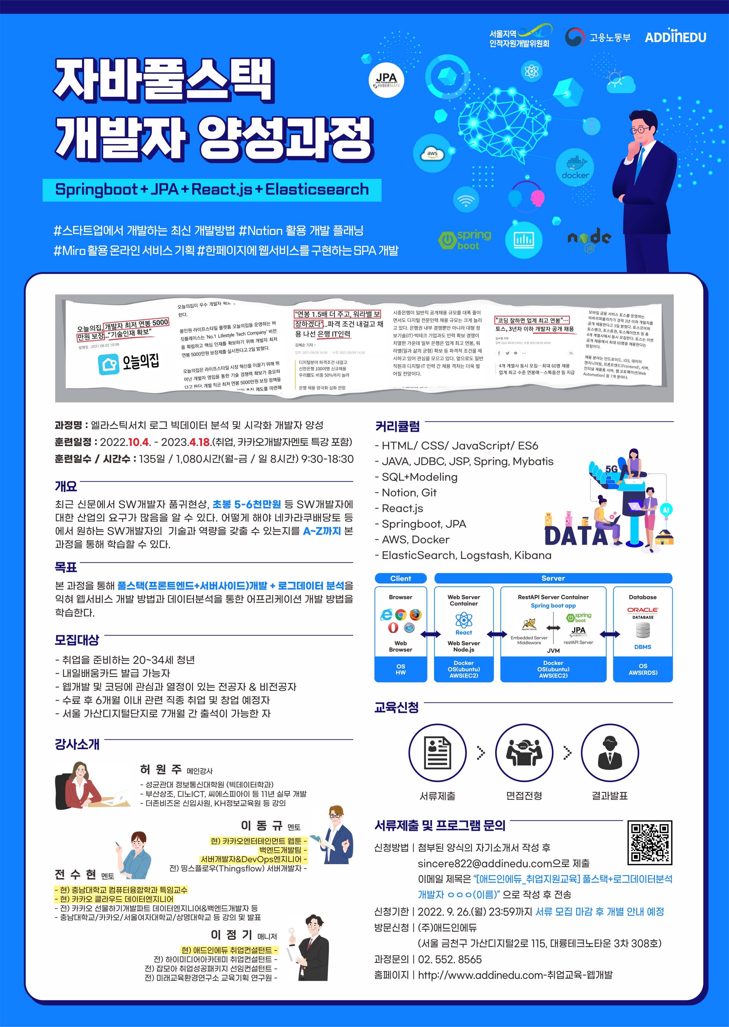 고용노동부 데이터시각화를 활용한 자바 풀스택 개발자 양성과정 공모전 대외활동 링커리어