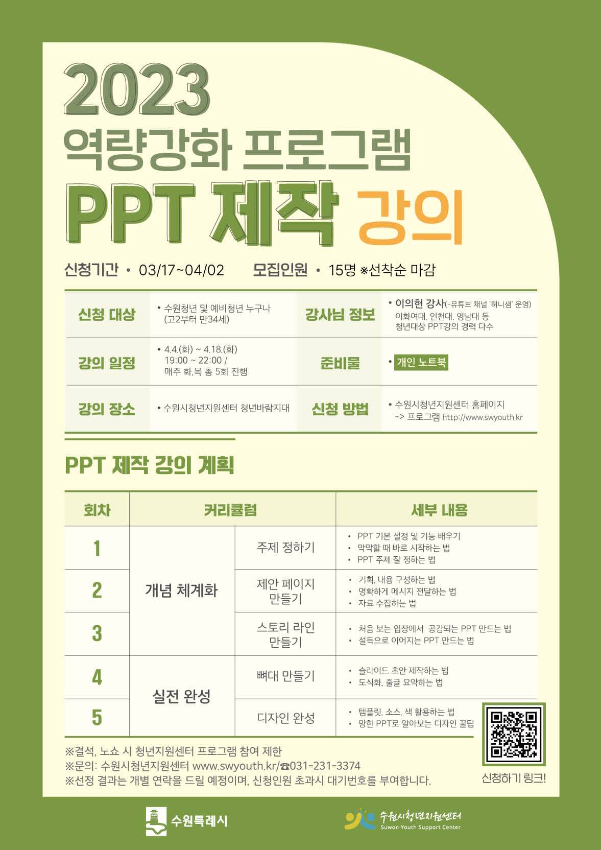 2023 역량강화 프로그램 Ppt 제작 강의 참여자 모집 공모전 대외활동 링커리어