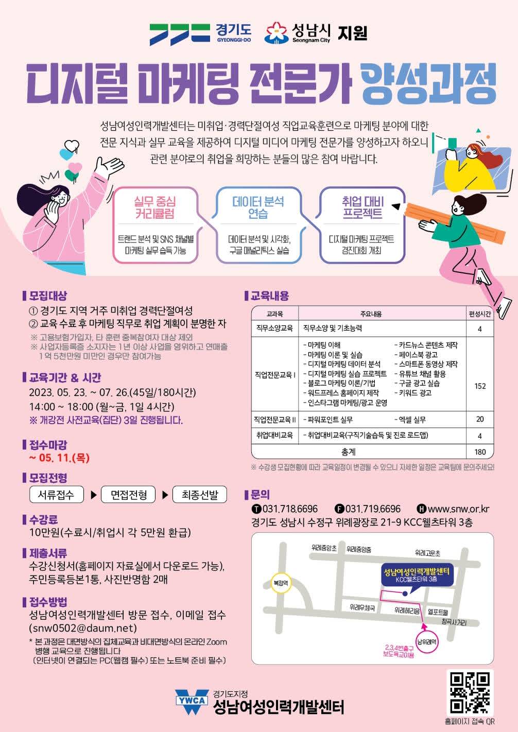 성남여성인력개발센터 디지털마케팅 전문가 양성과정 교육생 추가모집 공모전 대외활동 링커리어