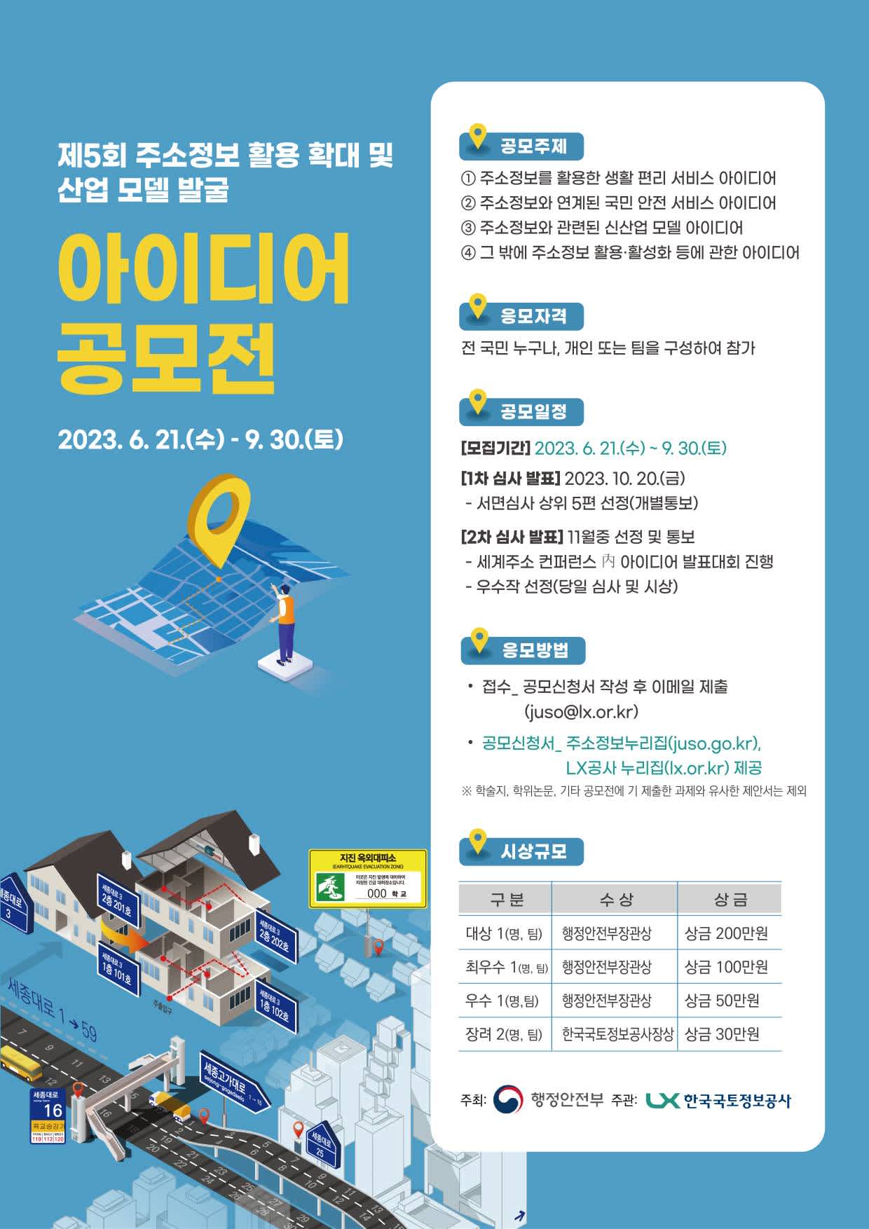 제5회 주소기반 생활·행정 혁신 및 산업모델 아이디어 공모전 공모전 대외활동 링커리어