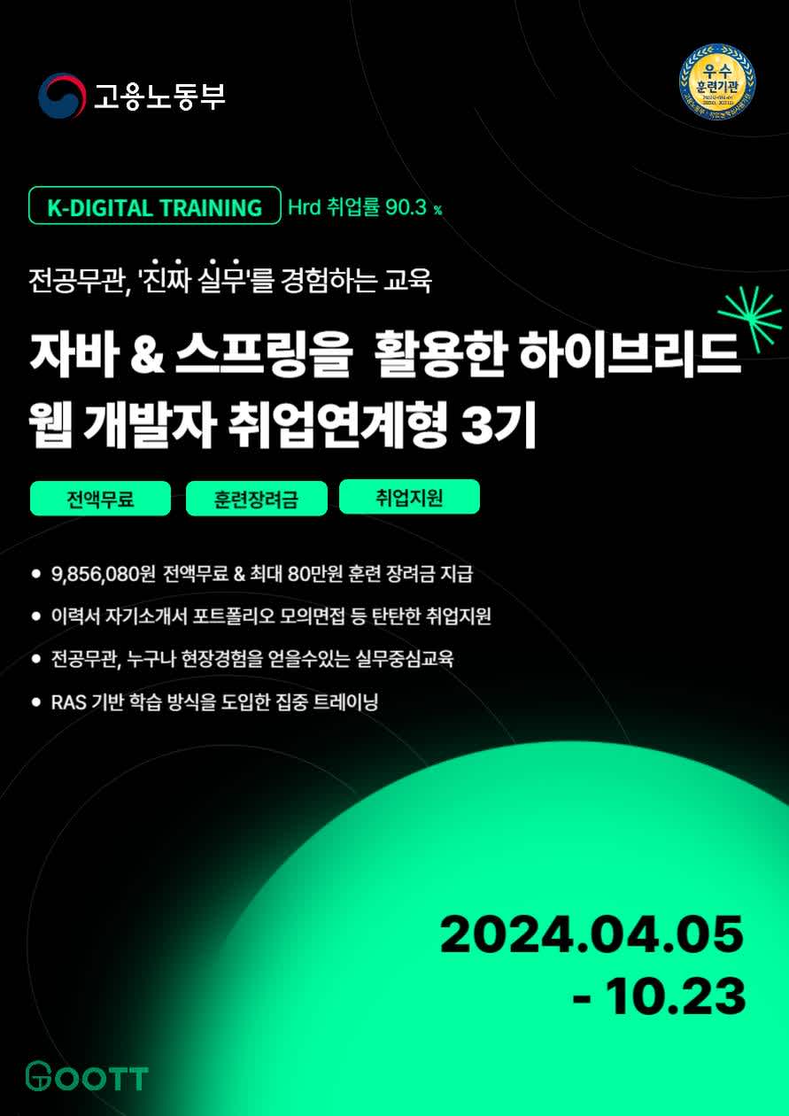 취업연계형3기 취업률 903 자바 스프링 활용 하이브리드 웹 개발자 취업과정무료 공모전 대외활동 링커리어