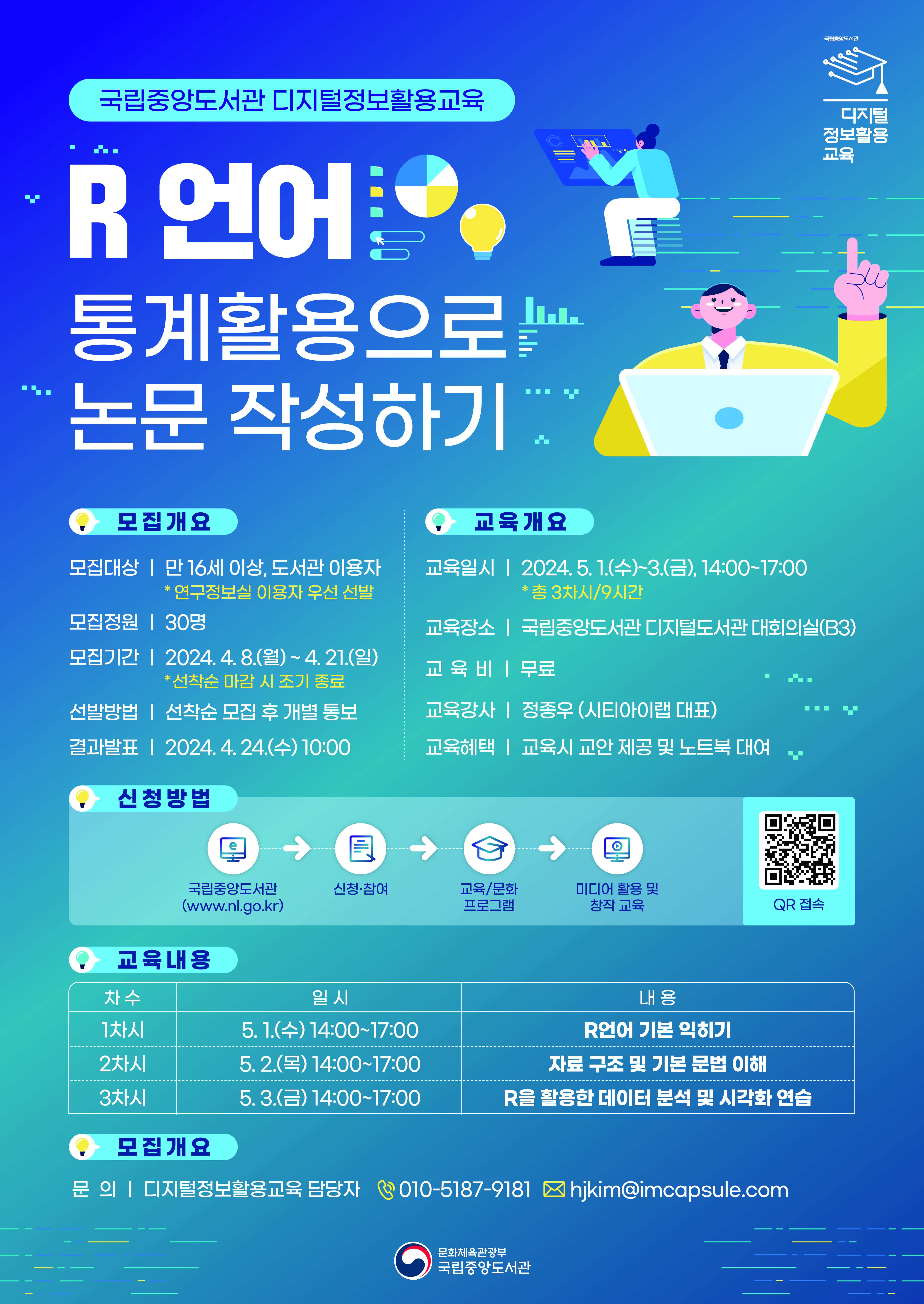 국립중앙도서관 R언어 통계활용으로 논문 작성하기 교육생 모집 공모전 대외활동 링커리어