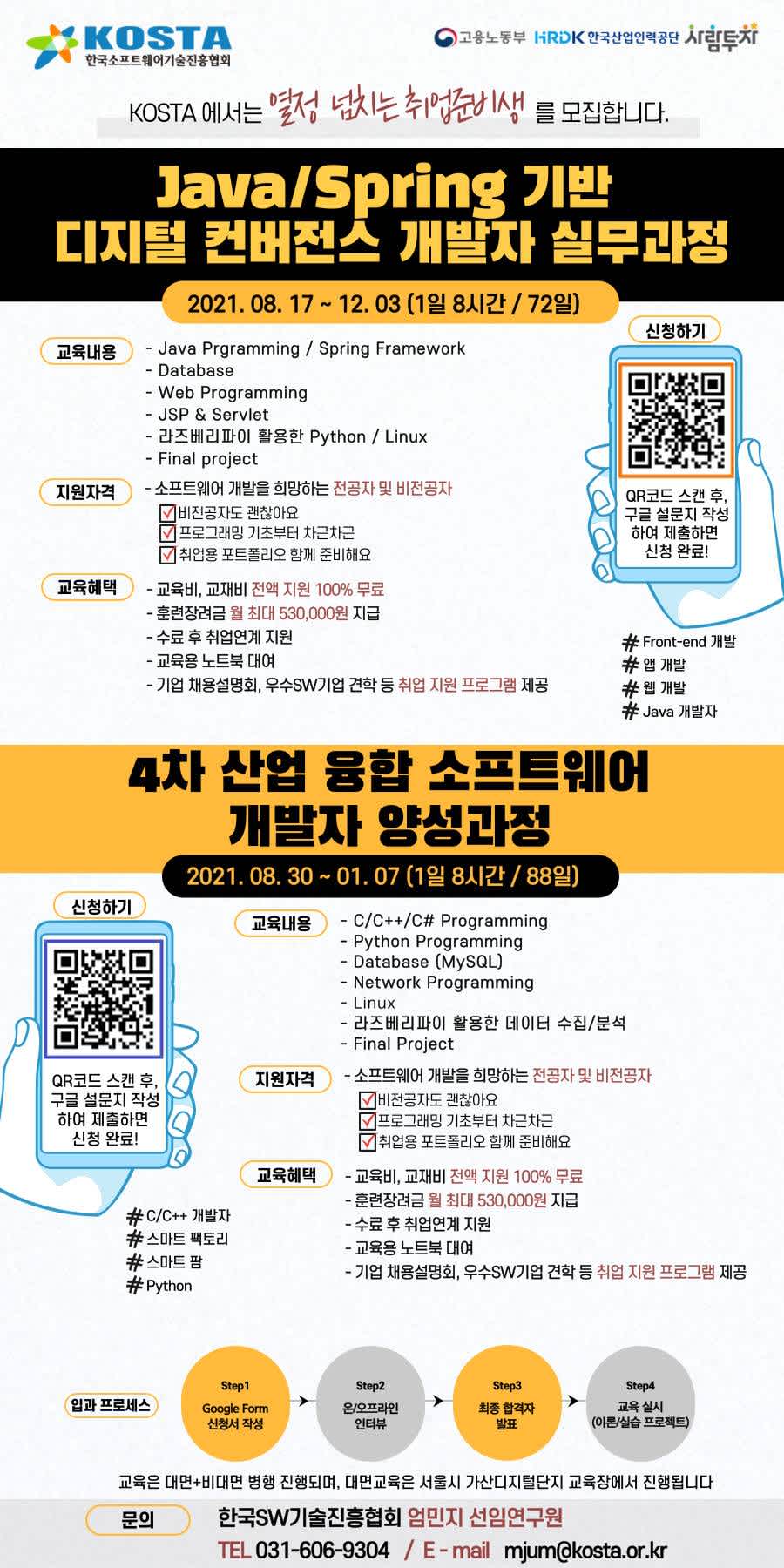 한국소프트웨어기술진흥협회 국비무료 문과생이 개발자가 되려면 기초 프로그래밍 부터 공모전 대외활동 링커리어