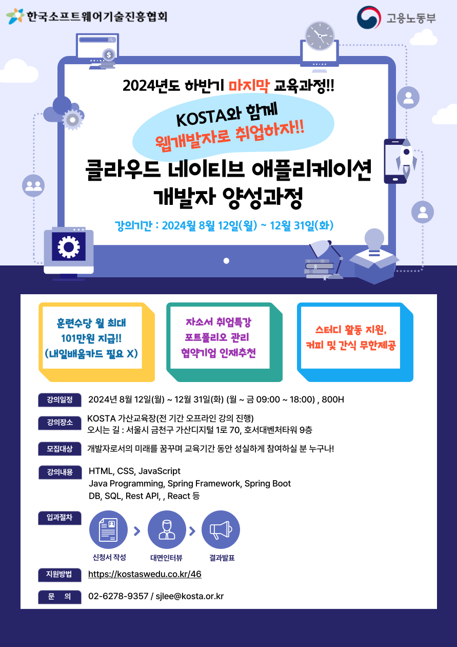 한국소프트웨어기술진흥협회 클라우드 네이티브 애플리케이션 개발자 양성과정 공모전 대외활동 링커리어