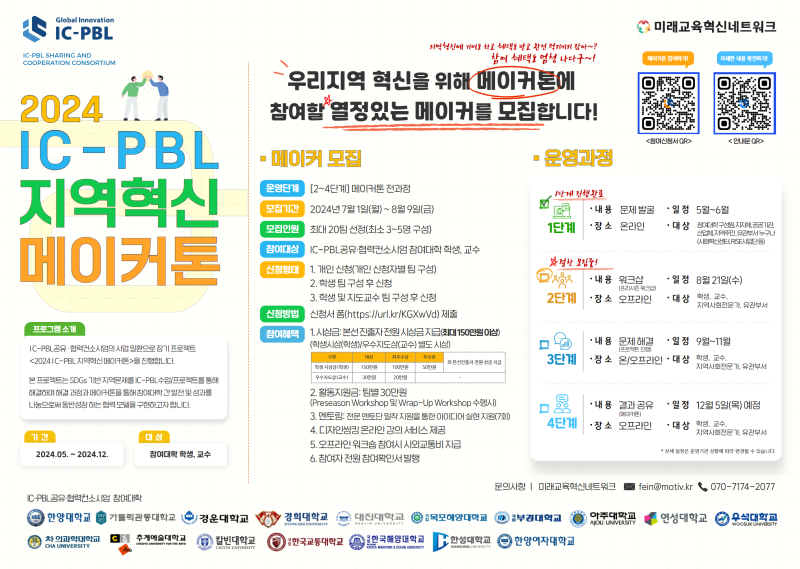 2024 IC-PBL 지역혁신 메이커톤 | 공모전 대외활동-링커리어