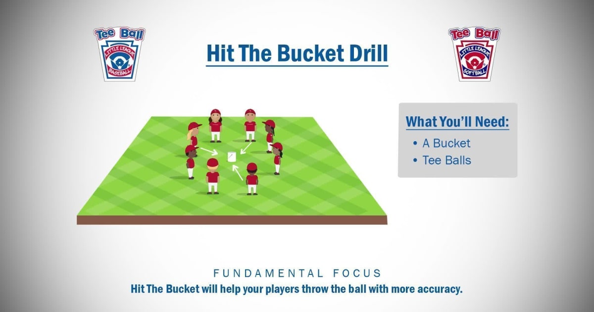 Tee Ball Drills Hit The Bucket Little League