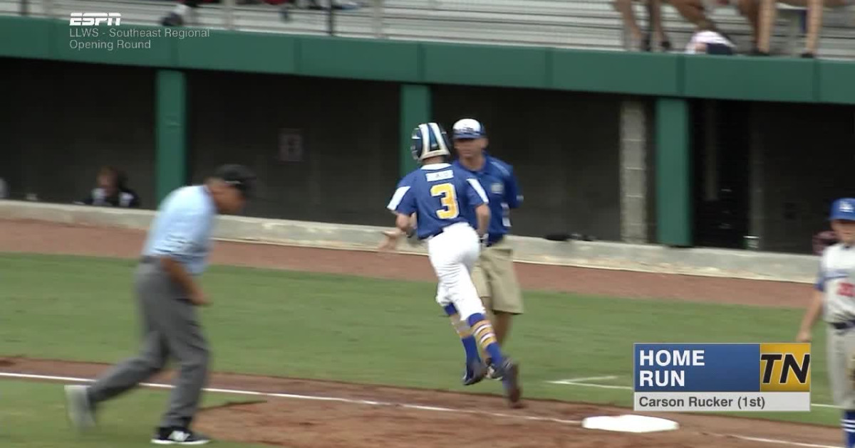 Carson Rucker Slugs a Three-Run Homer - Little League