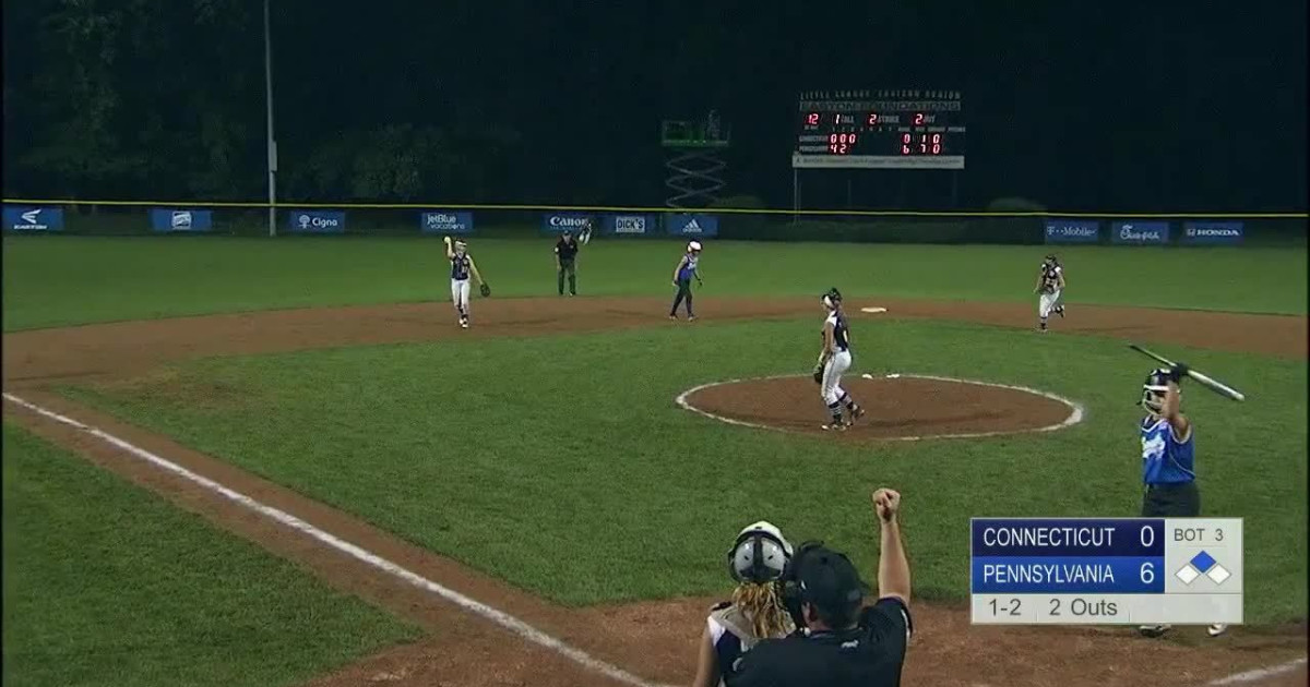 Madyson Bull Catches A Sharp Line Drive - Little League