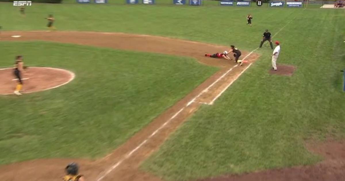 Alyssa Marchetti Picks Off a Runner - Little League