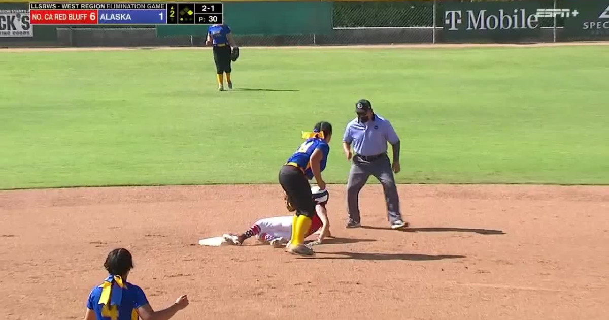 Addison Anderson throws out two runners - Little League