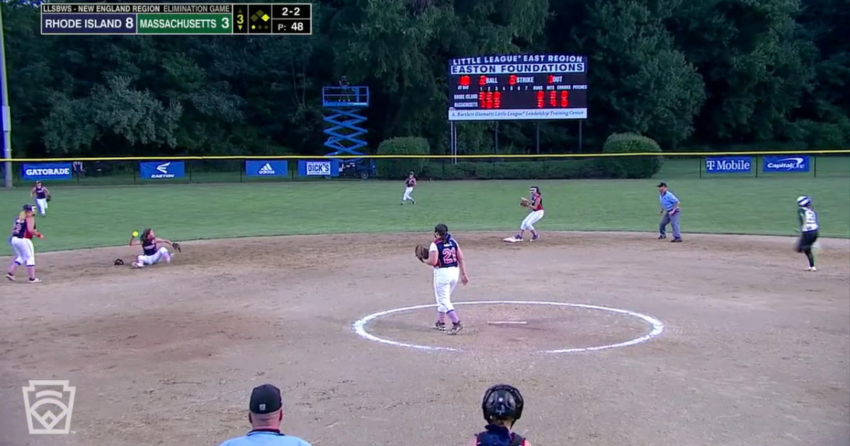 Elodie Cannon's diving play at shortstop - Little League