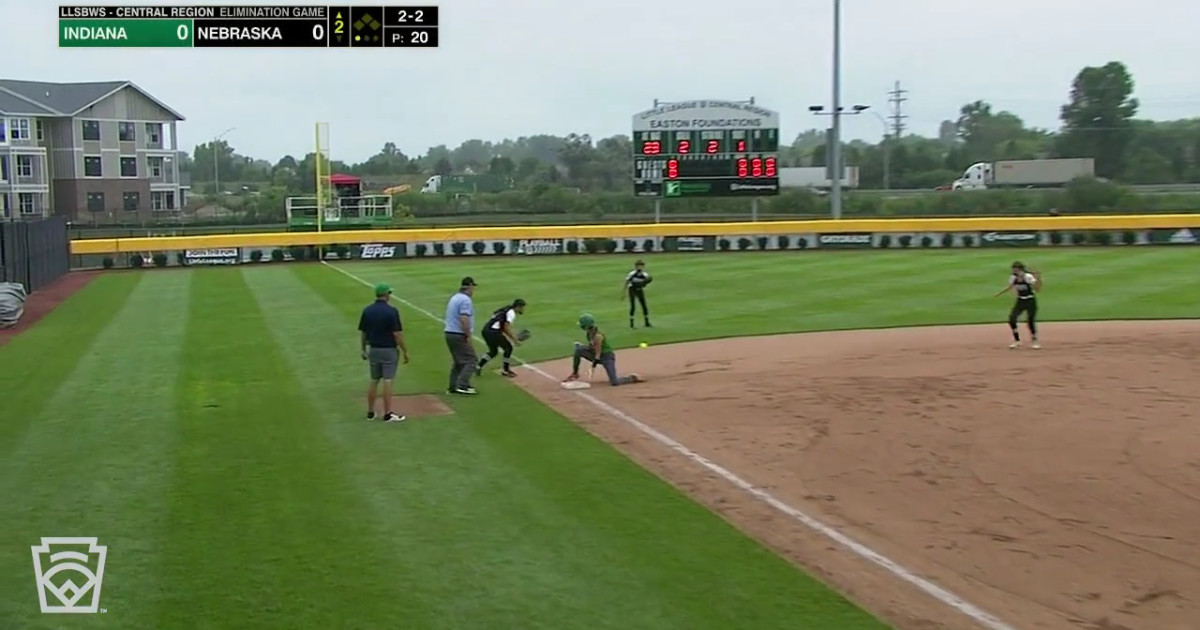 Adyson Rohmann slams a triple to center. - Little League