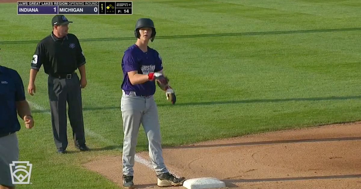 Kaden Hall's RBI triple in the 1st - Little League