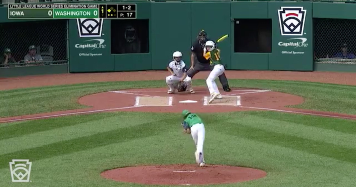 Greyson Ballinger scores the first run - Little League