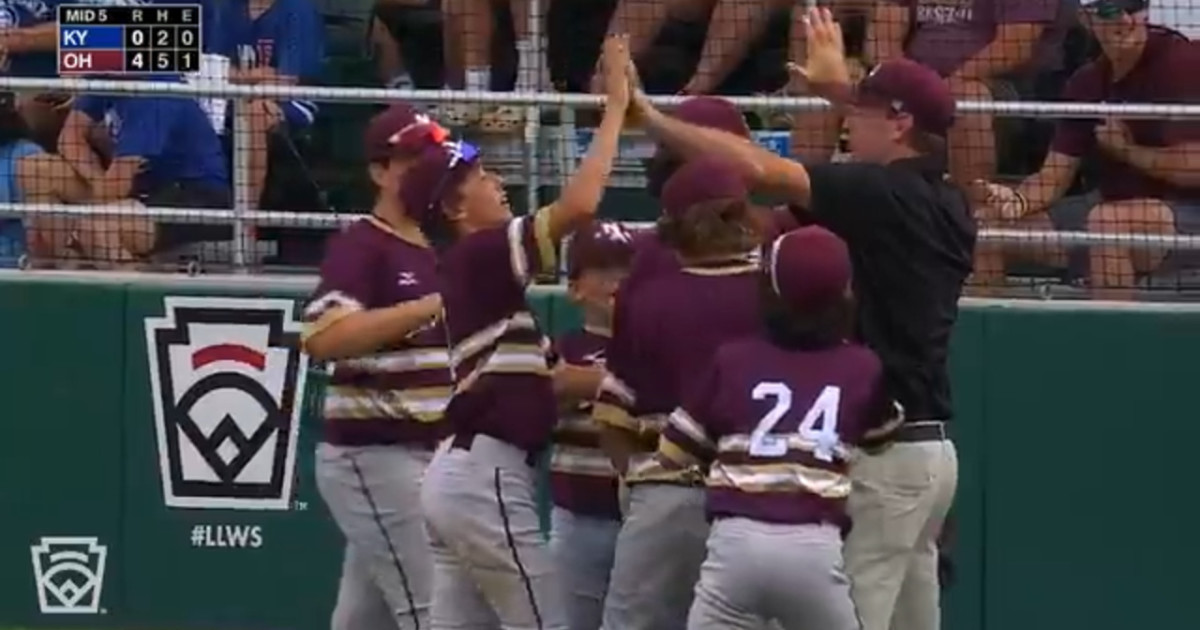 Kevin Klingerman gets the double play - Little League