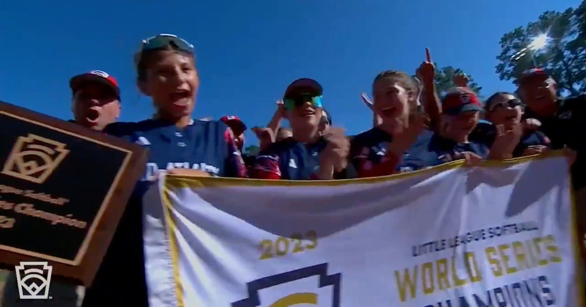 NY celebrates on the infield - Little League